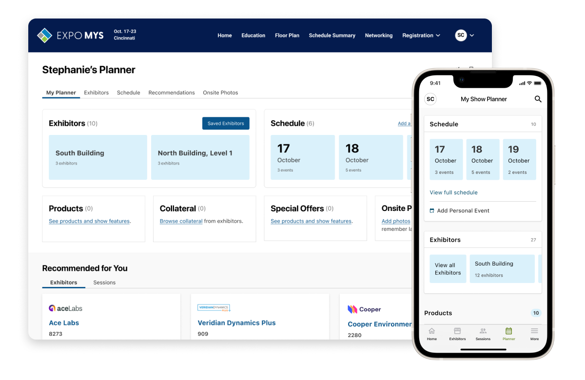 MYS Trade Show Technology | Attendee Planner for Trade Show Managers